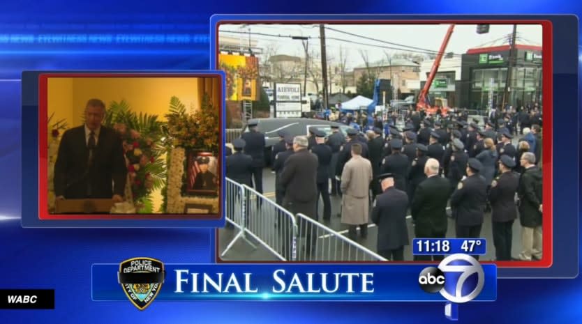 NYPD Officers Salute Mayor at Fallen Officer's Wake, Turn Backs to Him ...