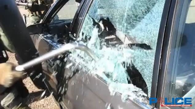 shattering window with spark plug